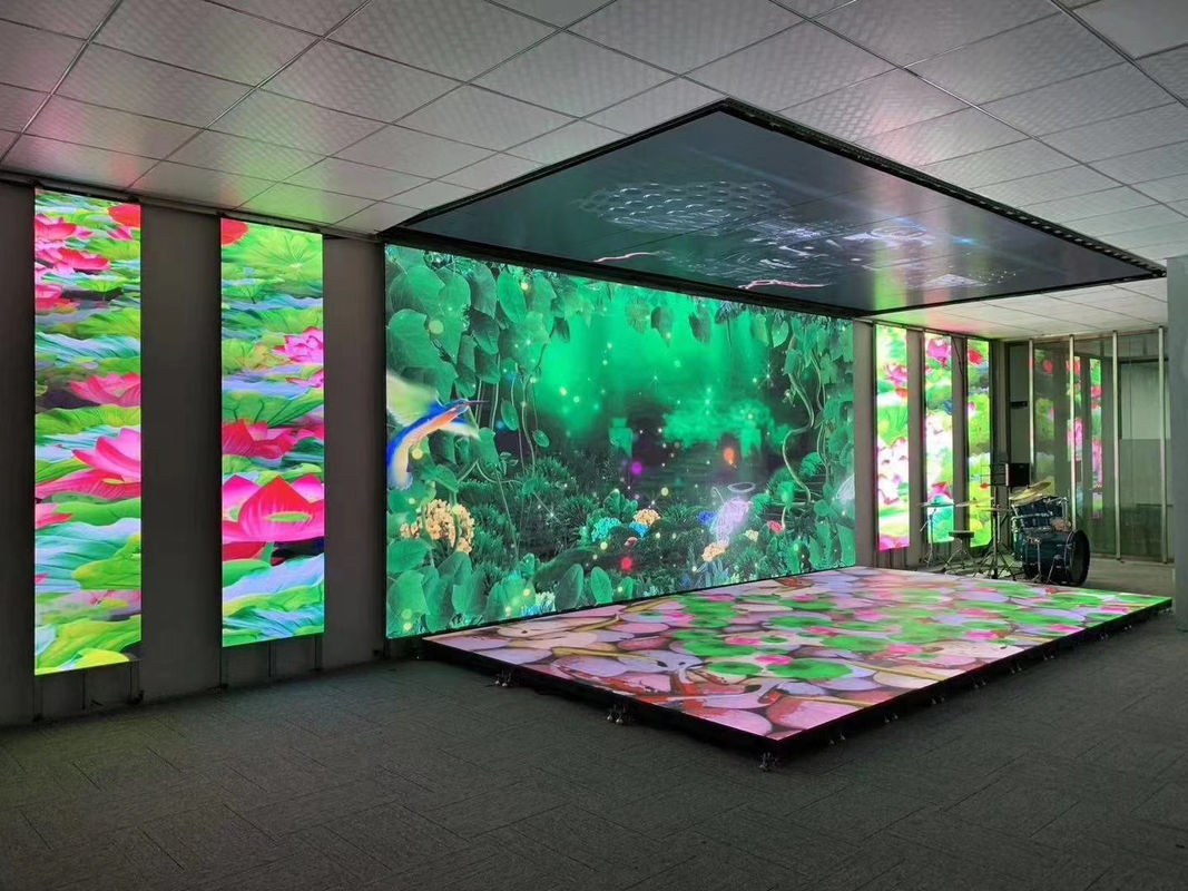 FCC IP54 Lighted LED Floor Panels 65410 Dots/ M2 8192 Pixels For Concert